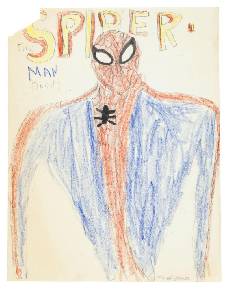 Original Drawing of SPIDER-MAN by Six-Year-Old Dan Clowes