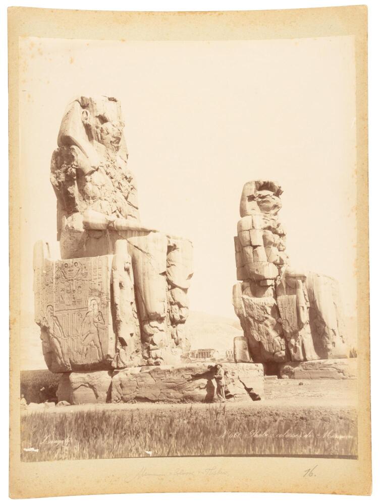 Collection of 50 large-format albumen photographs of Egyptian monuments ...