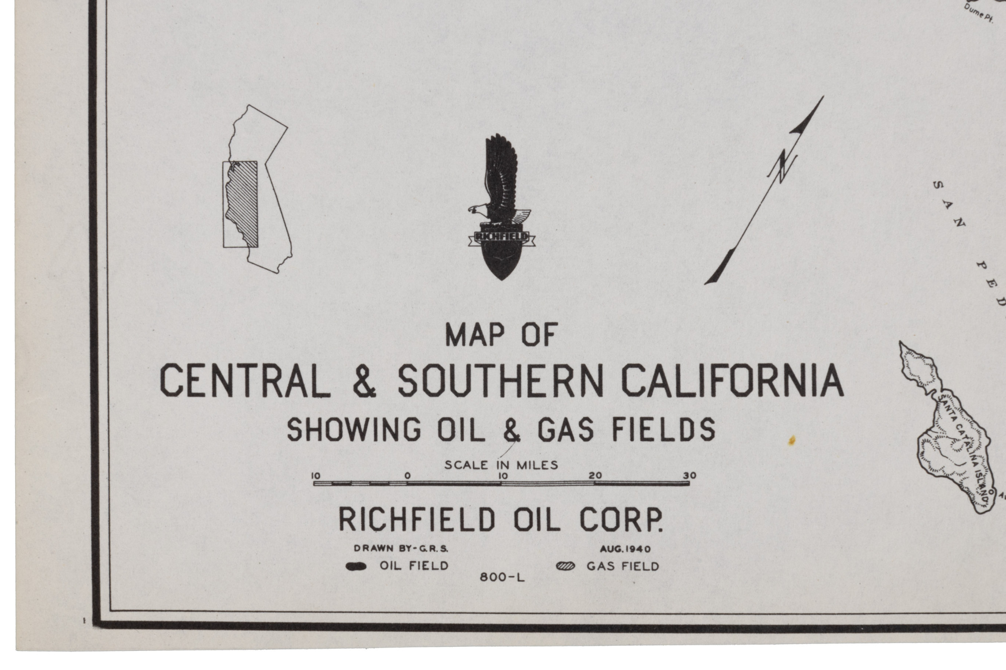 Map of Central & Southern California, showing oil & gas fields