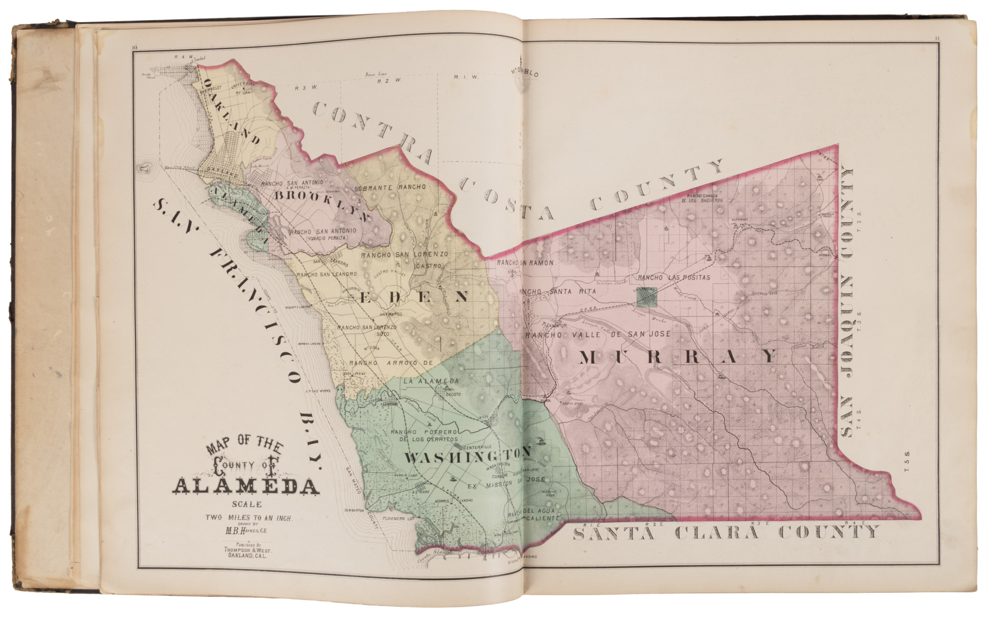 Official and Historical Atlas Map of Alameda County, California