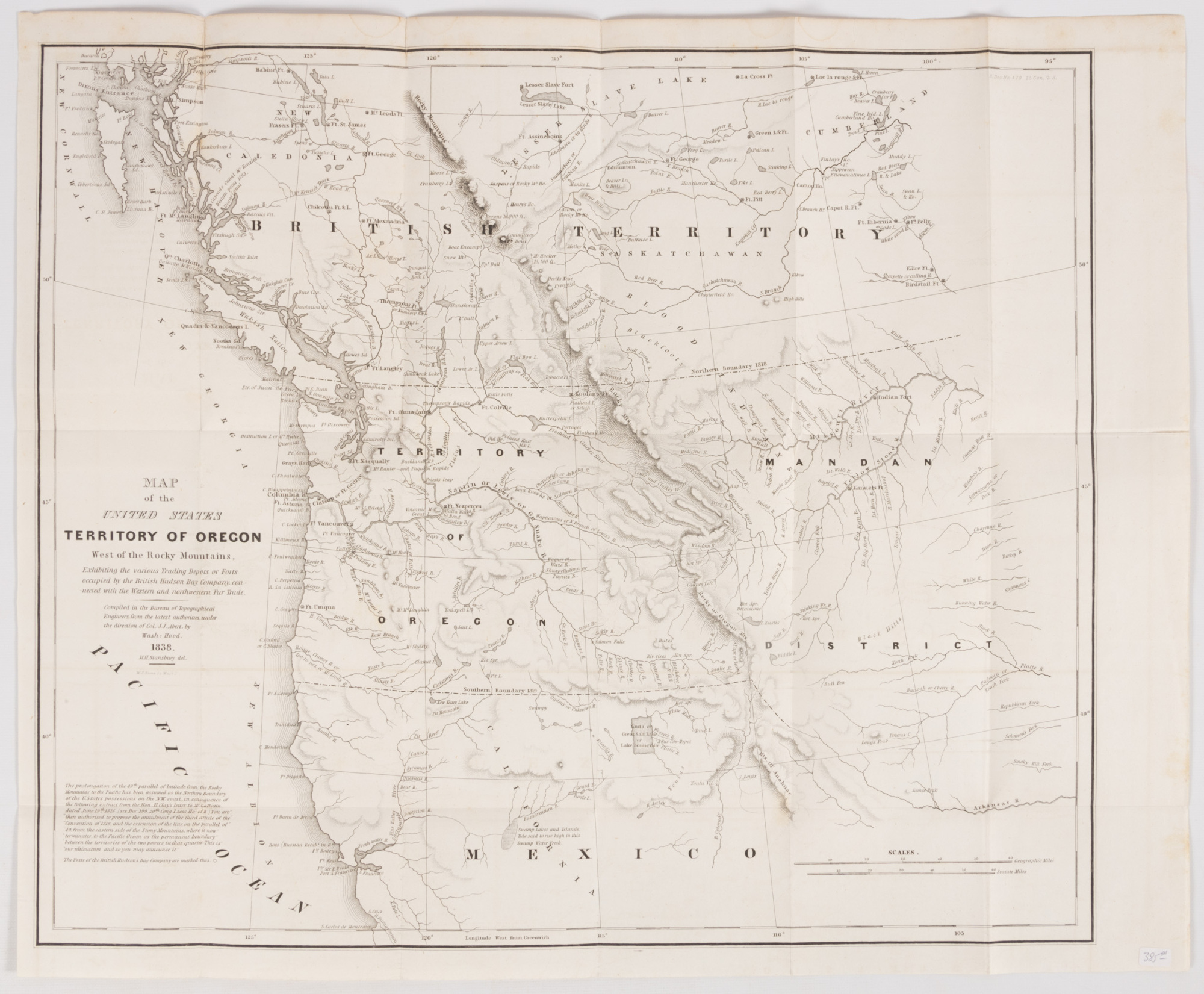 Map of the United States Territory of Oregon West of the Rocky ...
