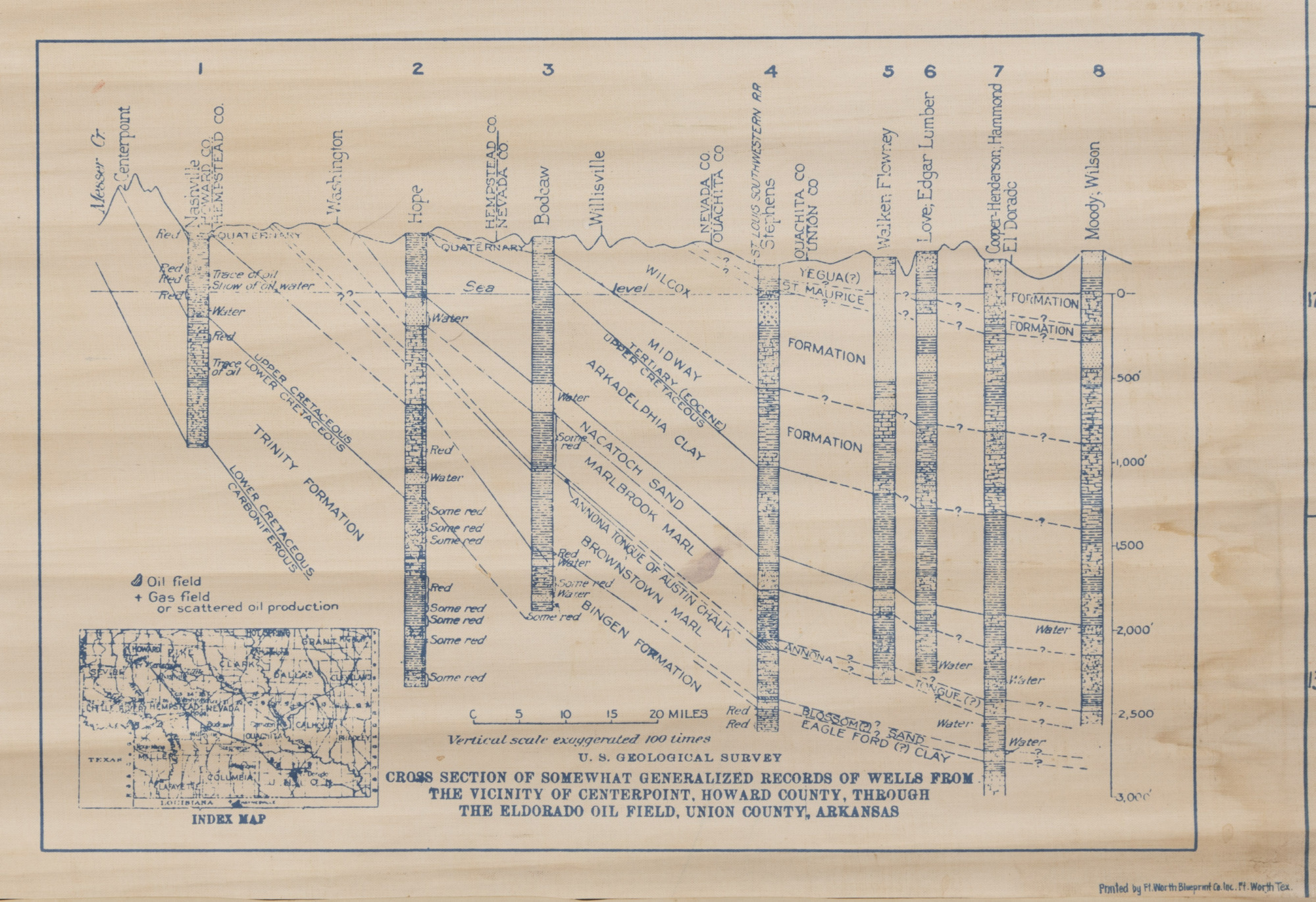 Oil Map of Mid-Continent Oil Field. Compiled, Published and For Sale by ...