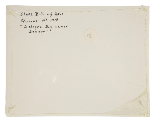 Handwritten bill of sale for a "negro boy” for 58 British (Colonial ...