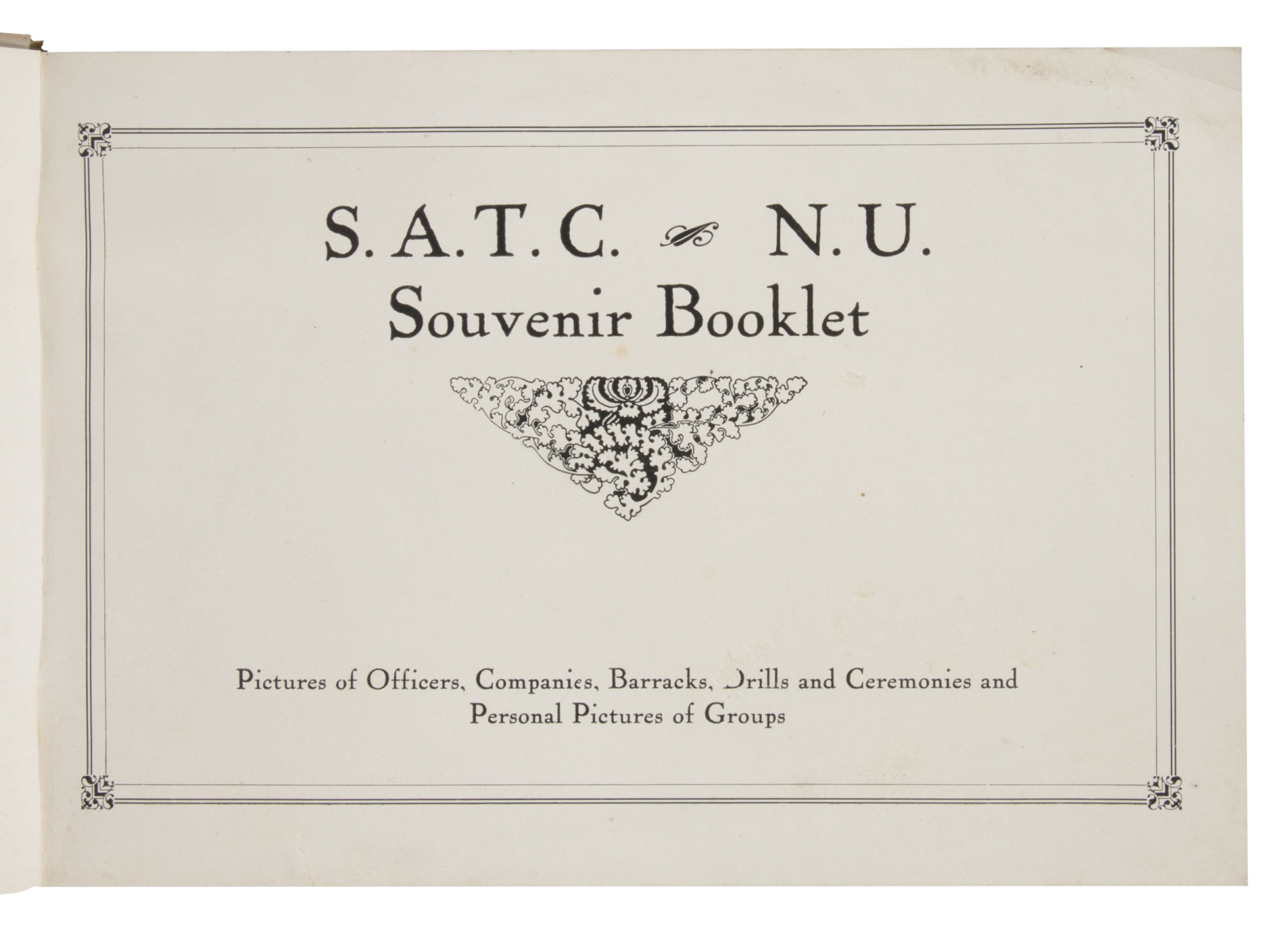 S.A.T.C. - N.U. Souvenir Booklet: Pictures of officers, companies ...