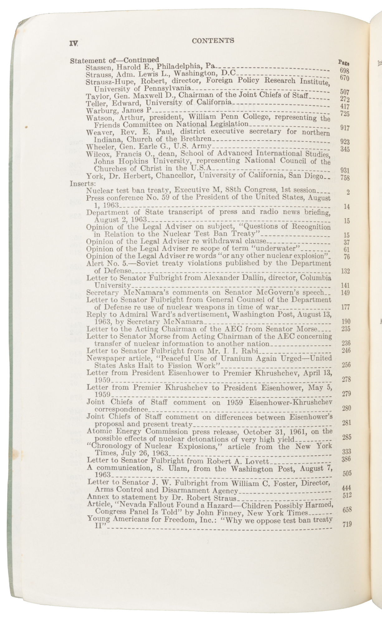 Two works relating to J. Robert Oppenheimer and the Nuclear Test Ban ...