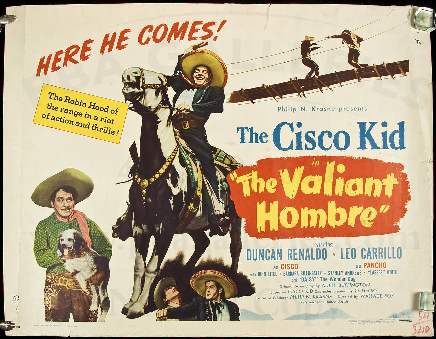 Half-sheet movie poster for The Valiant Hombre
