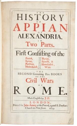 The History of Appian of Alexandria, in Two Parts