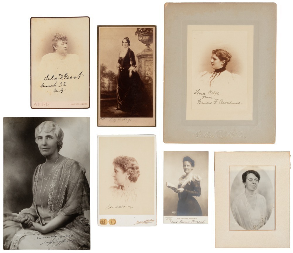Fourteen signed portraits of First Ladies