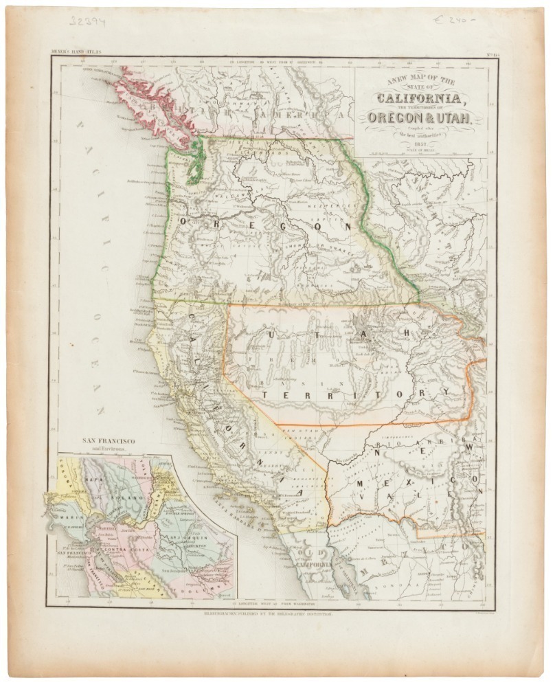 A New Map of the State of California, the Territories of Oregon & Utah ...
