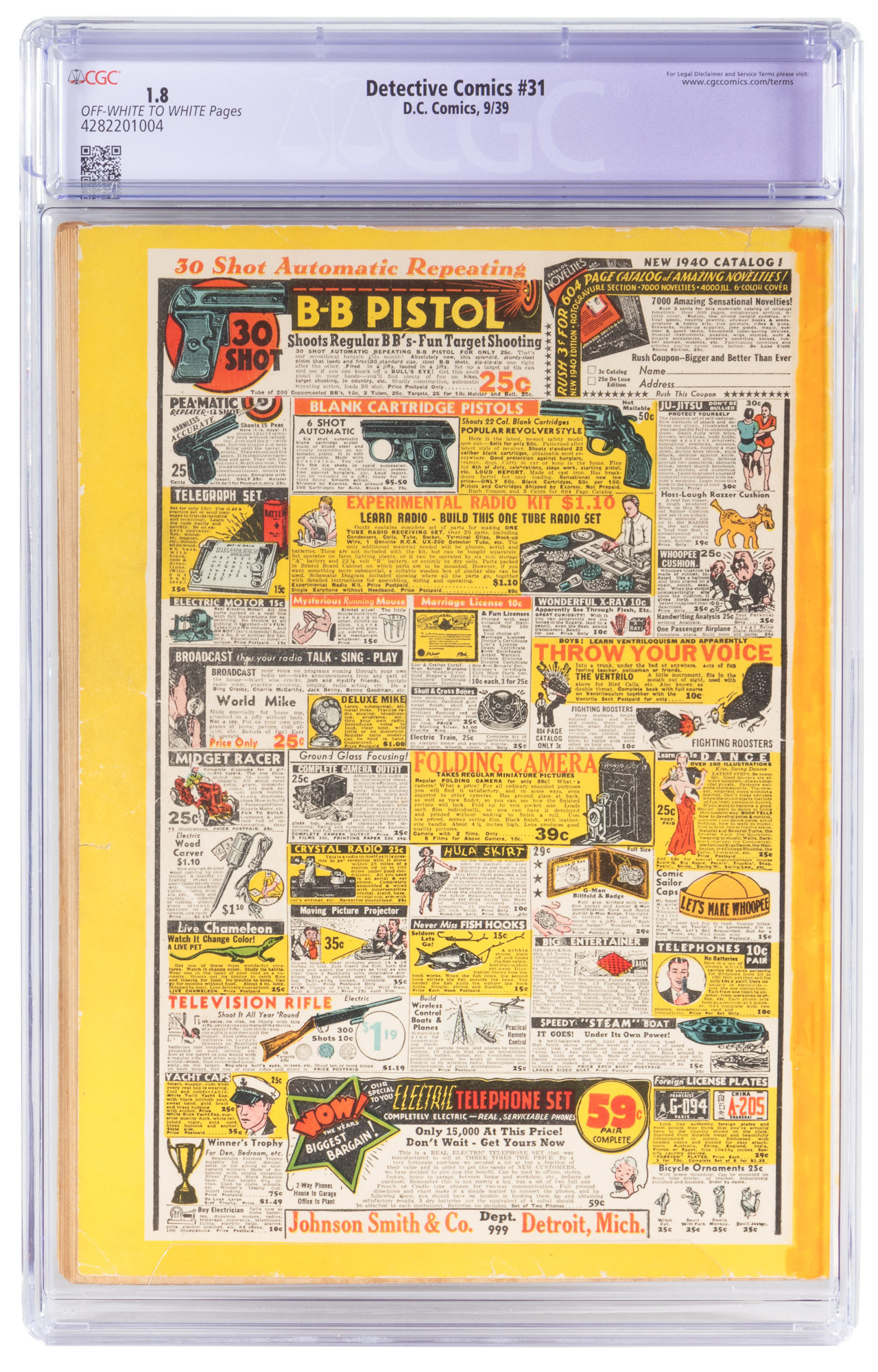 DETECTIVE COMICS No. 31 * 1st Batplane Appearance