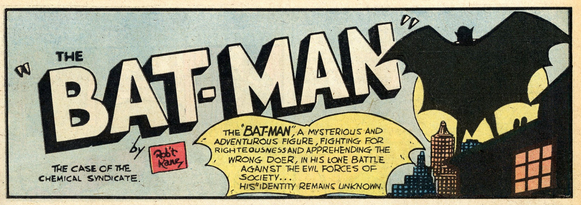 DETECTIVE COMICS No. 27 * 1st Appearance of BATMAN