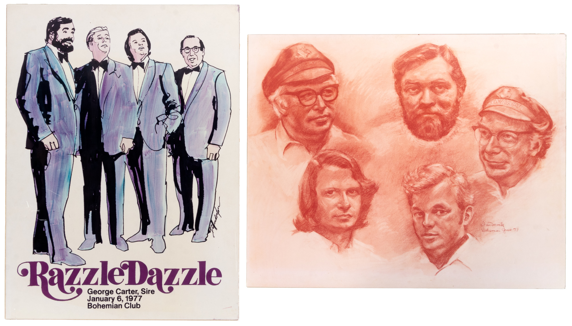 Collection of original art and posters from Bohemian Club performances