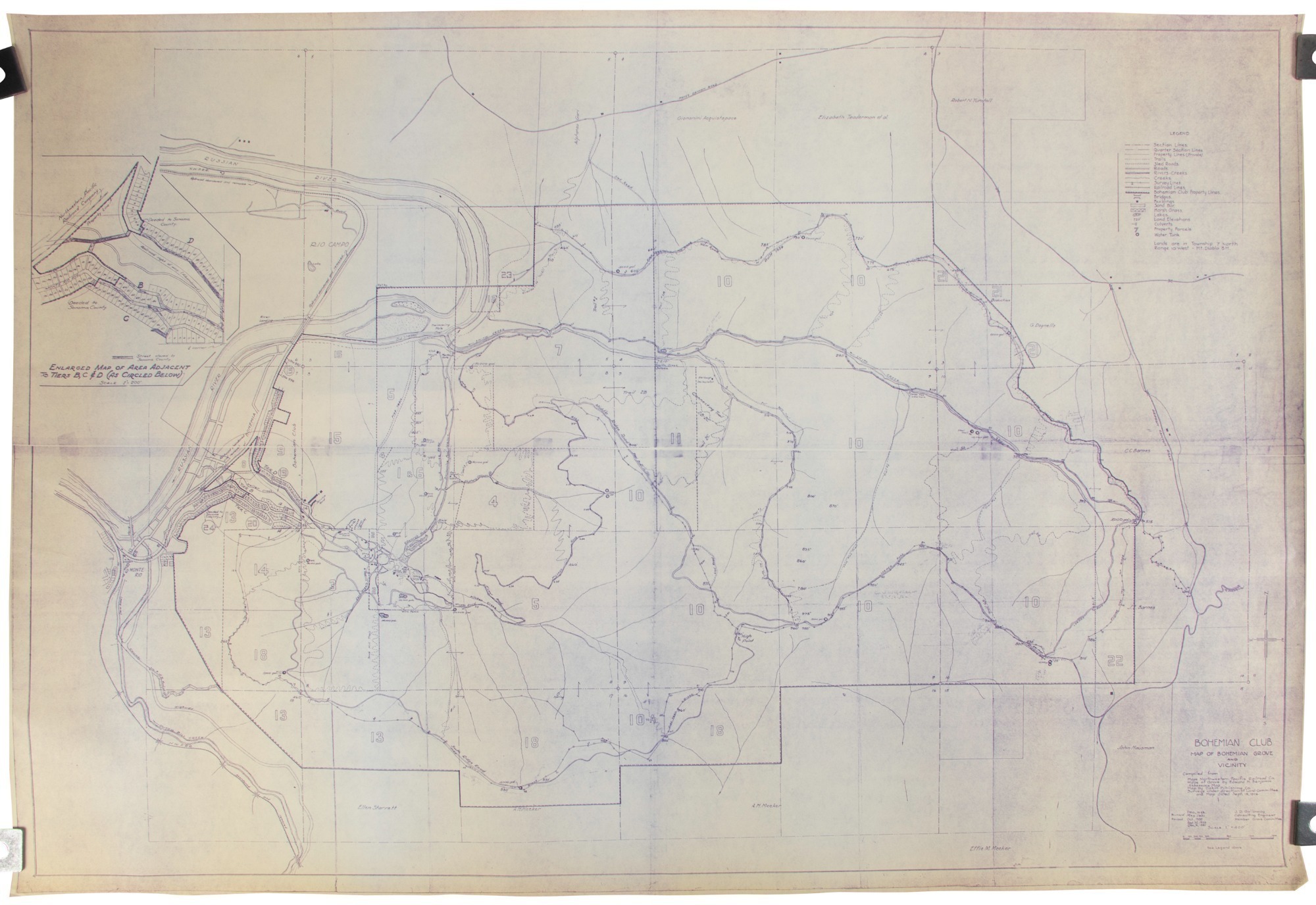 Collection of maps of the Bohemian Grove