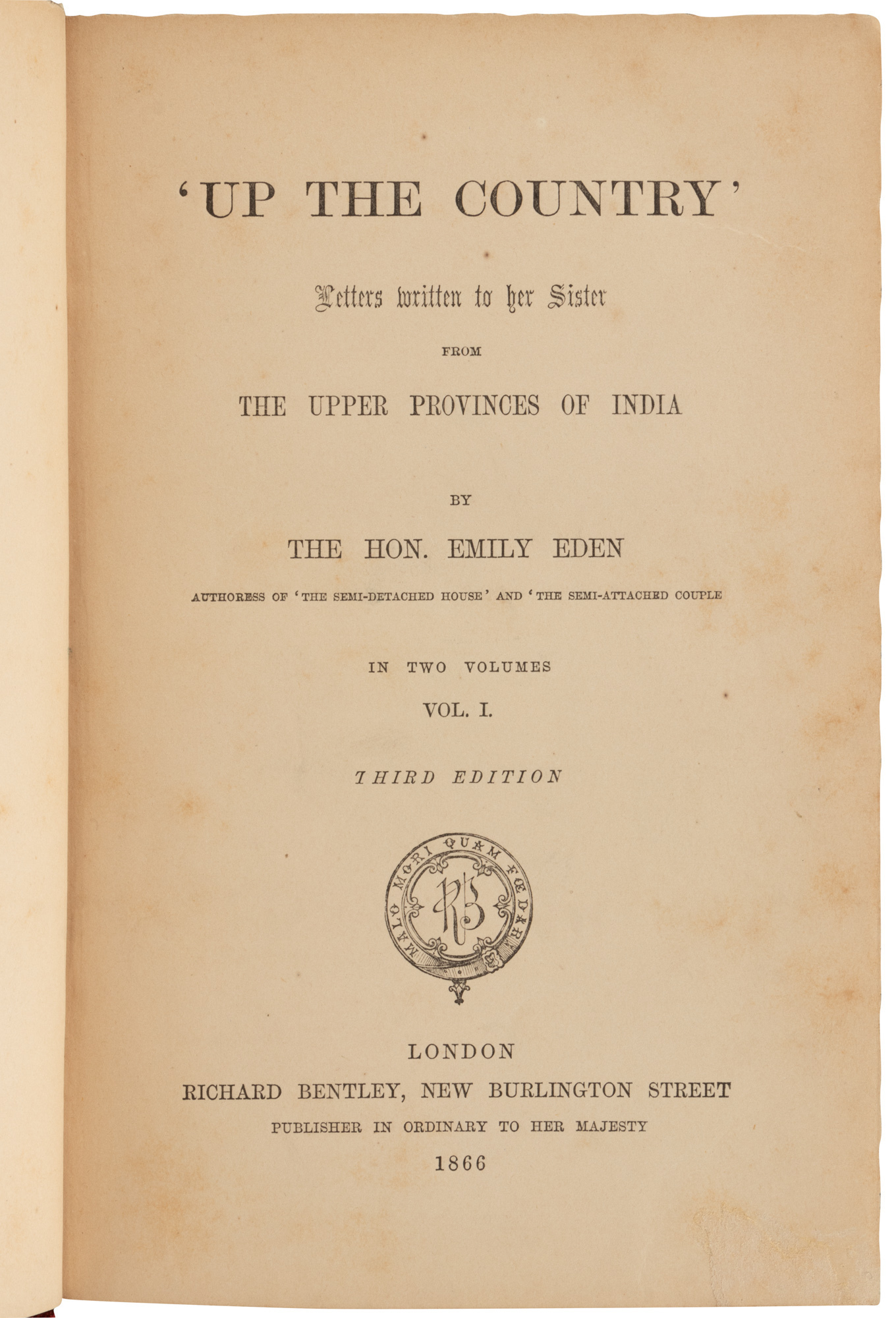 Up the Country: Letters Written to Her Sister from the Upper Provinces ...