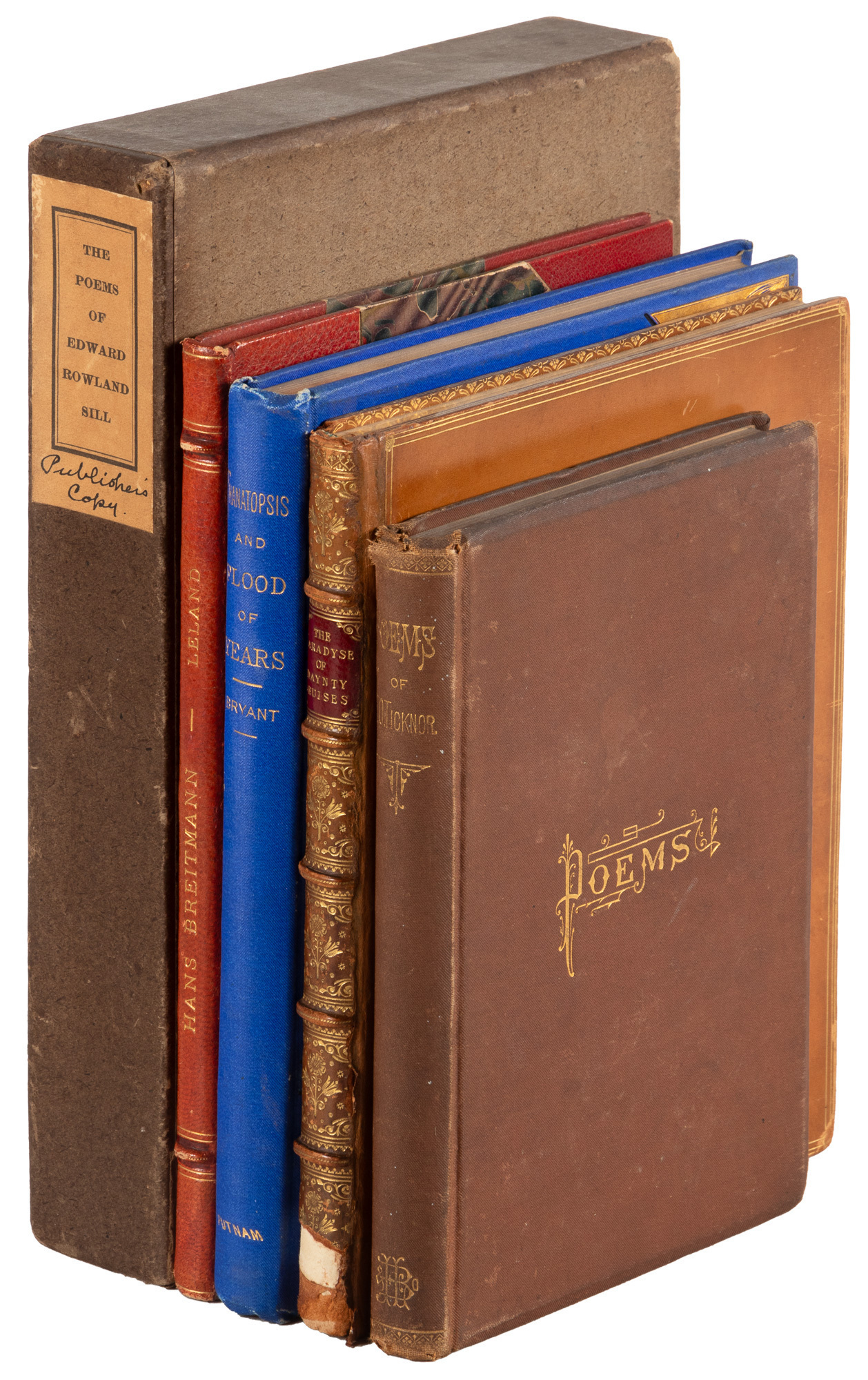 Five volumes of late 19th century poetry