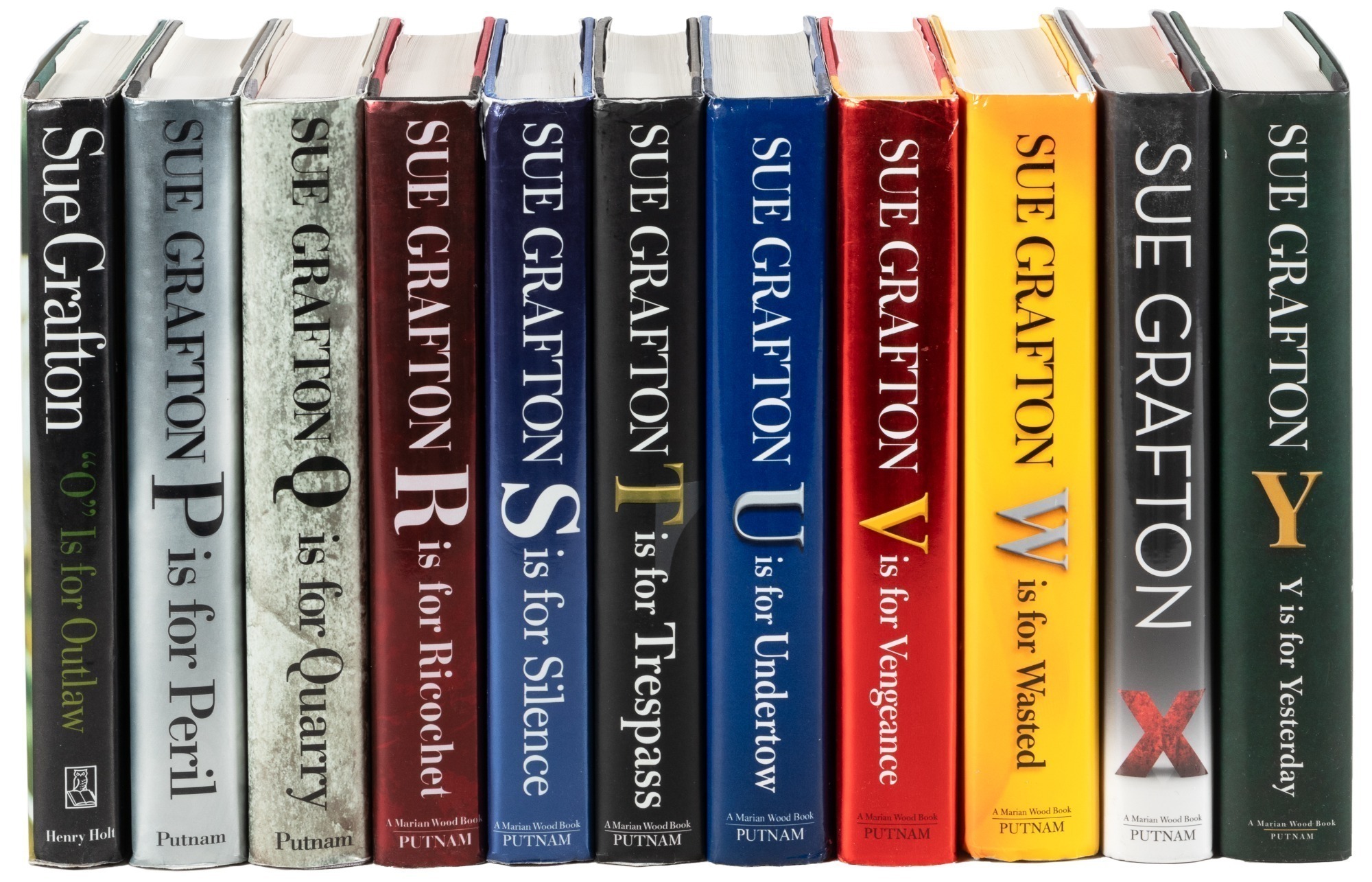 Complete collection of Sue Grafton's Alphabet series books, most inscribed