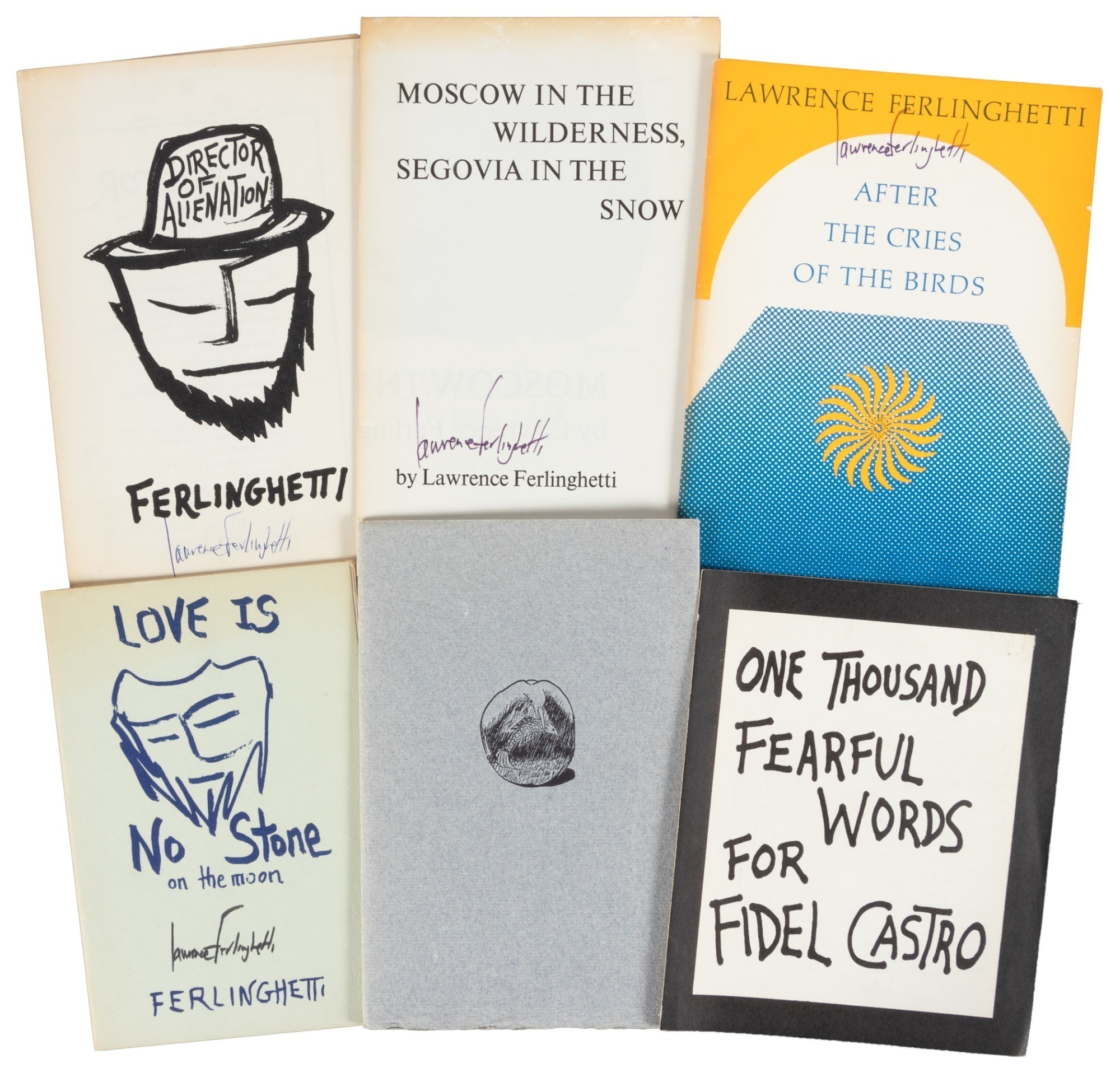 Six signed pamphlets and broadsides by Lawrence Ferlinghetti
