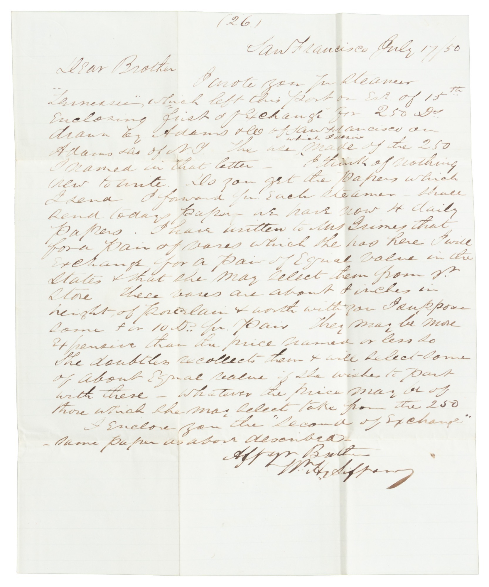 Letter from William Henry Tiffany to Charles Louis Tiffany