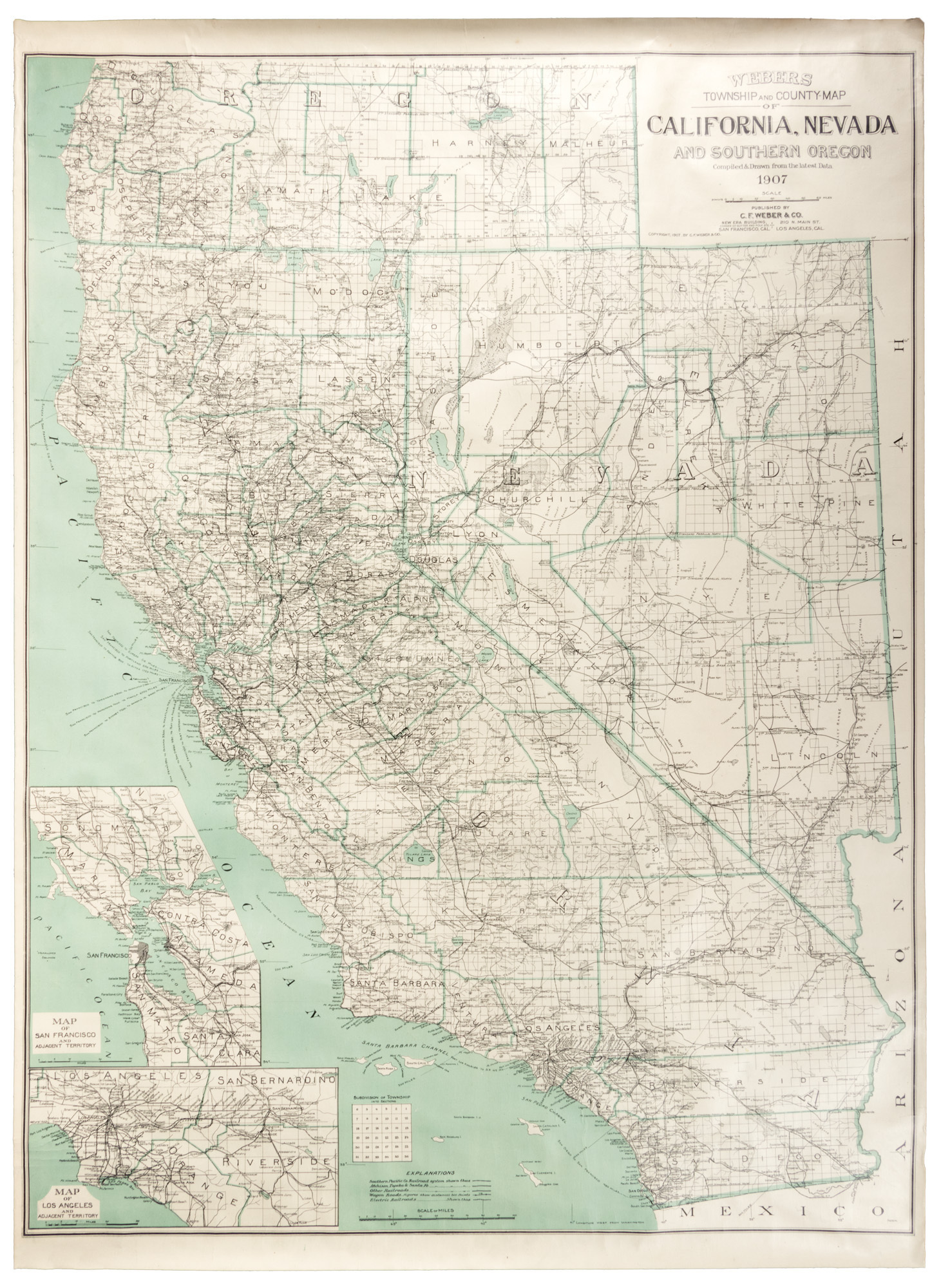 Webers township and county-map of California, Nevada and Southern ...