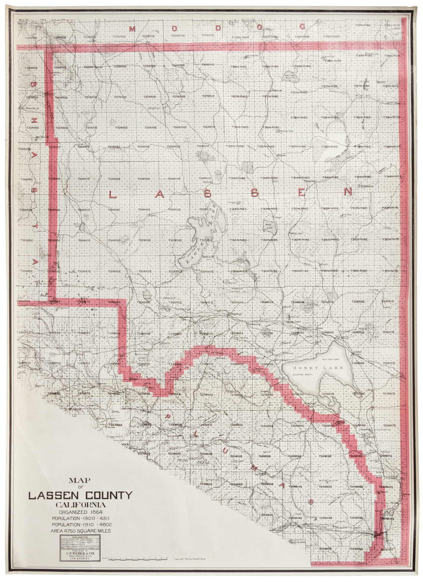 Weber's Map of Lassen County, California