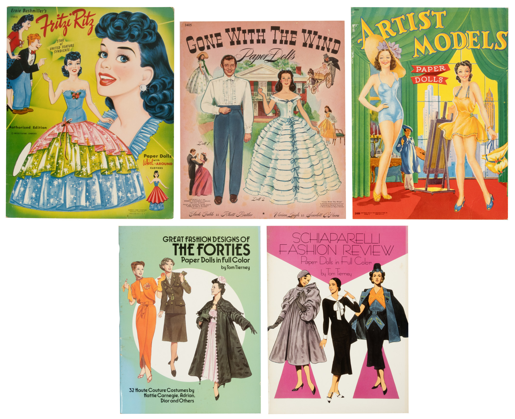 Twelve paper doll books