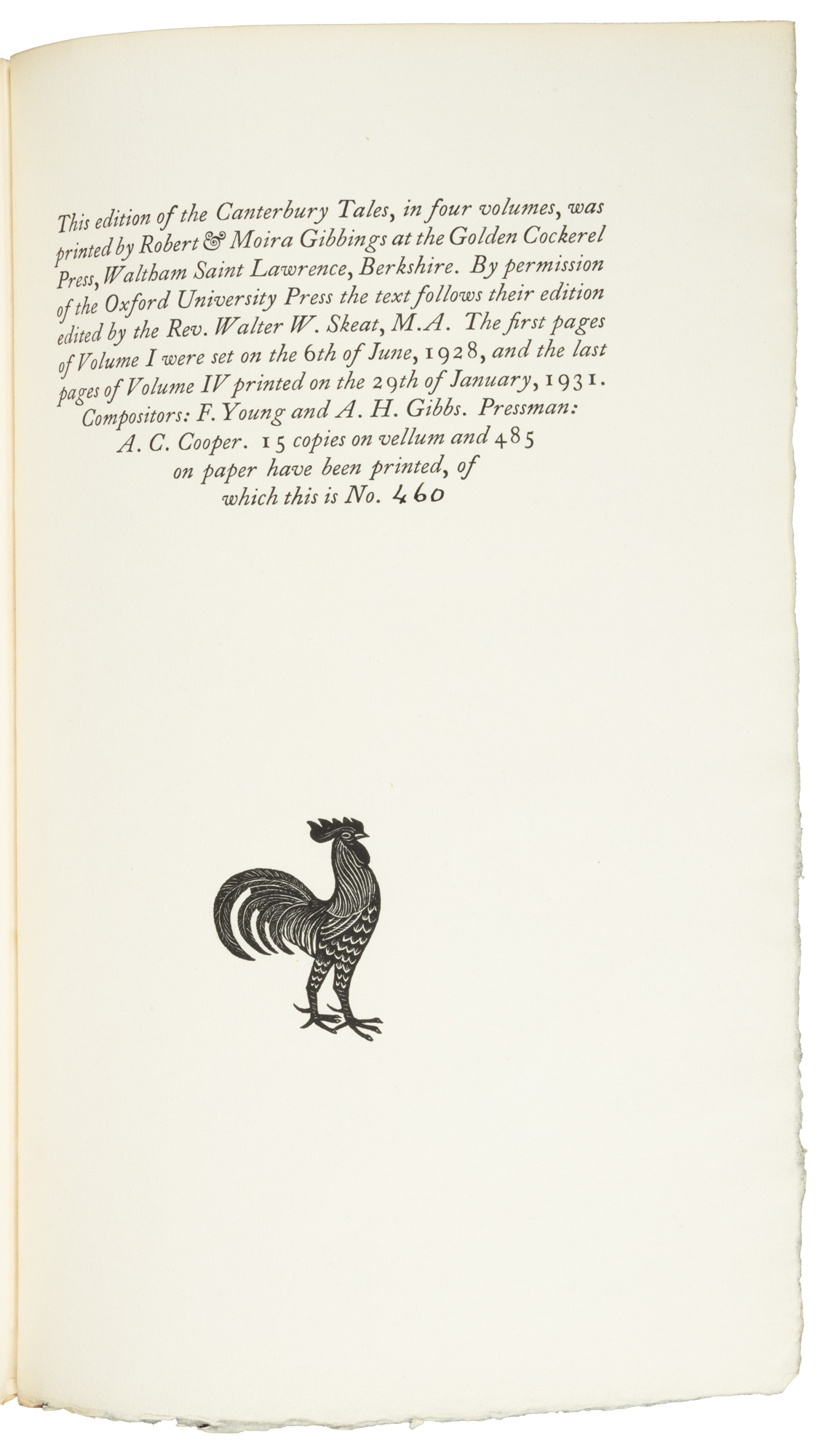 The Canterbury Tales...With Wood Engravings by Eric Gill