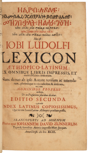Ge'ez and Amharic grammars and lexicons by Hiob Ludolf - auctions ...