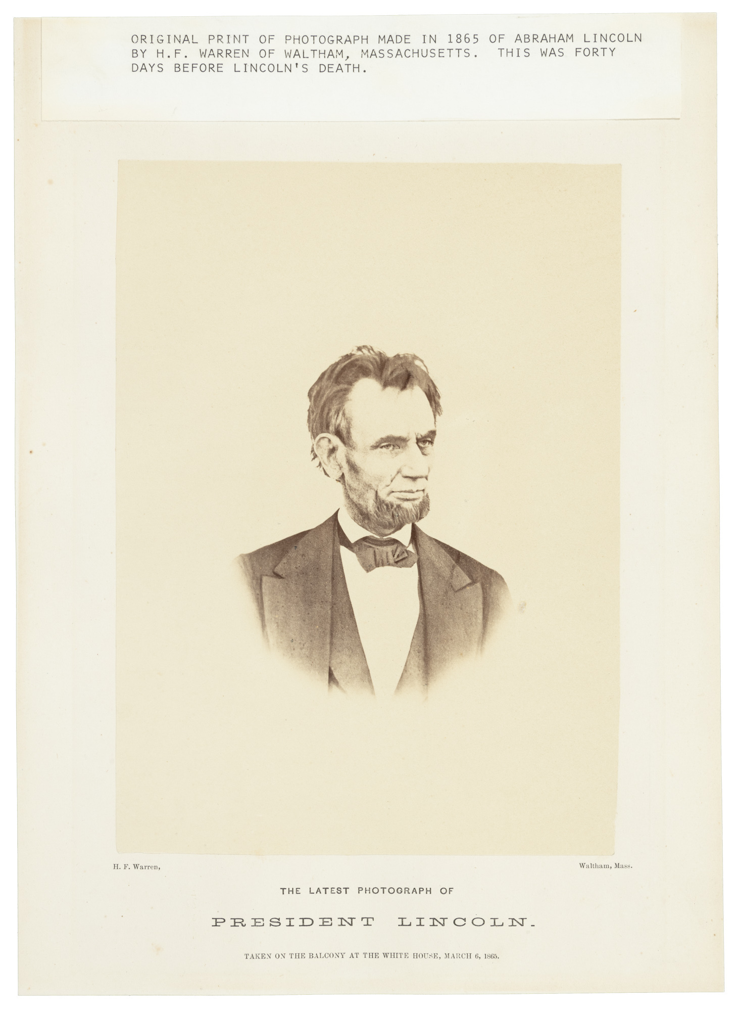 The Last Photograph of Abraham Lincoln