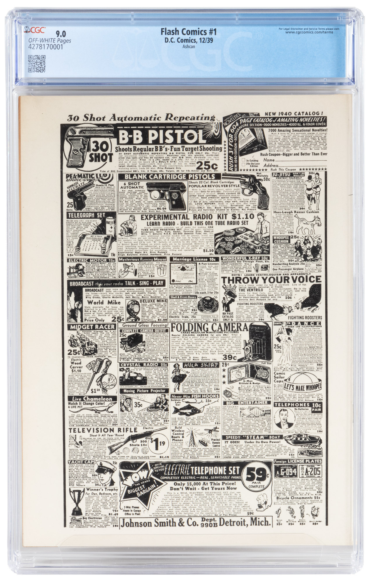 FLASH COMICS No. 1 * Rare Ashcan Edition