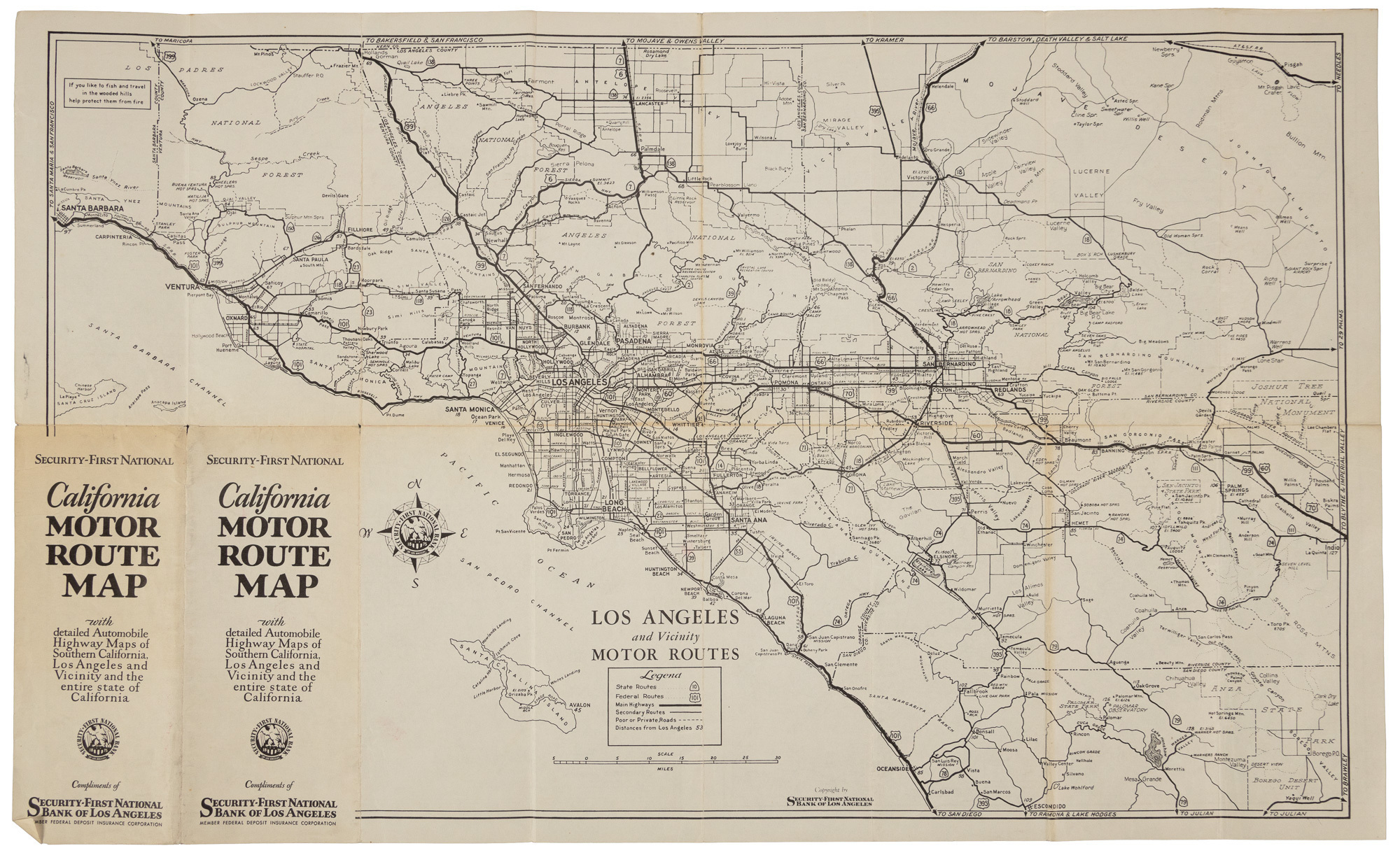 California Motor Route Map, with detailed automobile highway maps of ...