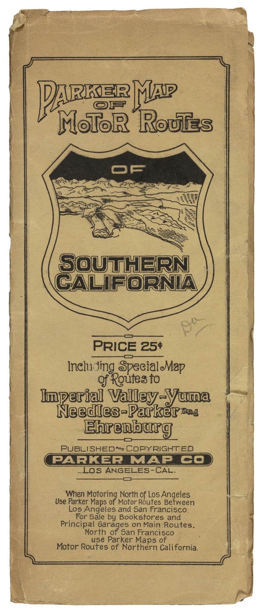 Parker Map of Motor Routes of Southern California