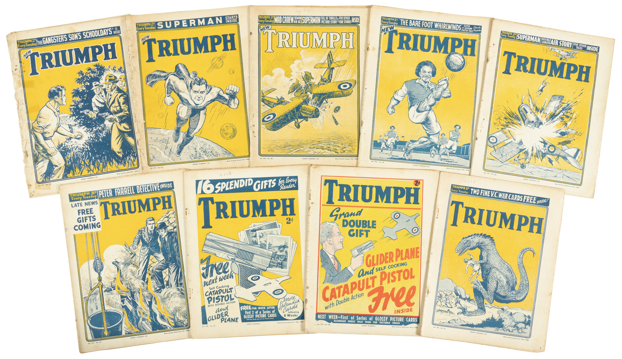 TRIUMPH * Lot of 19 Issues * Superman's UK Debut