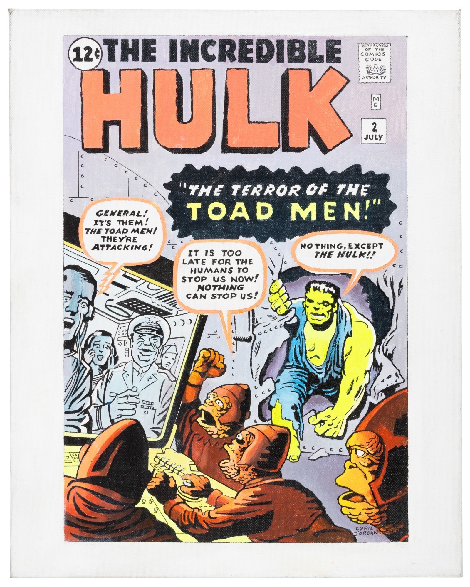 INCREDIBLE HULK No. 2 Cover Recreation Painted by Cyril Jordan