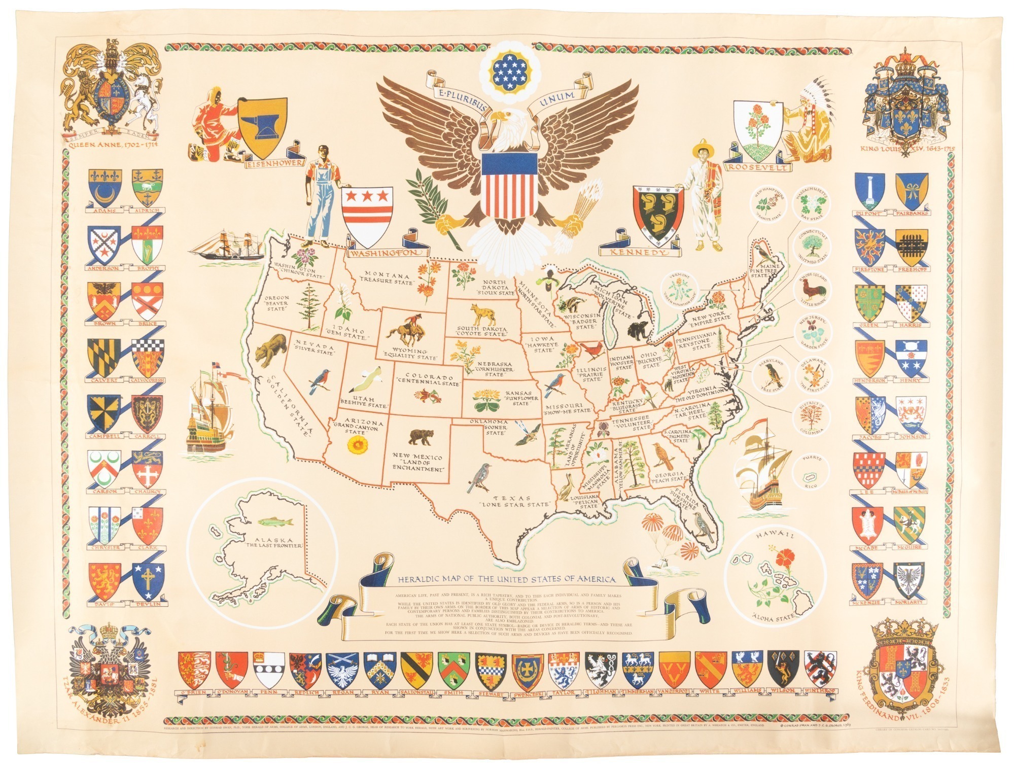 Heraldic map of the United States of America