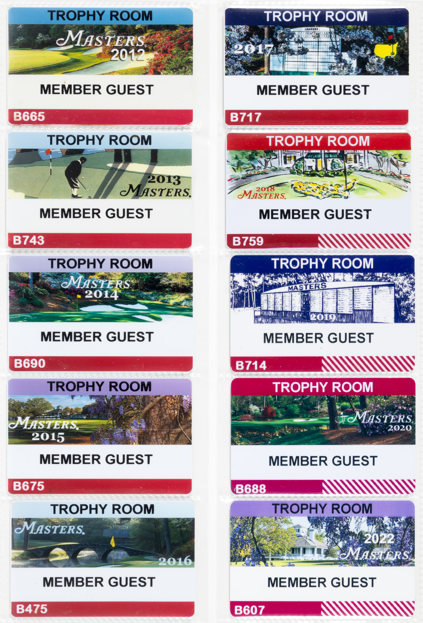 Eighteen Masters Tournament Trophy Room badges