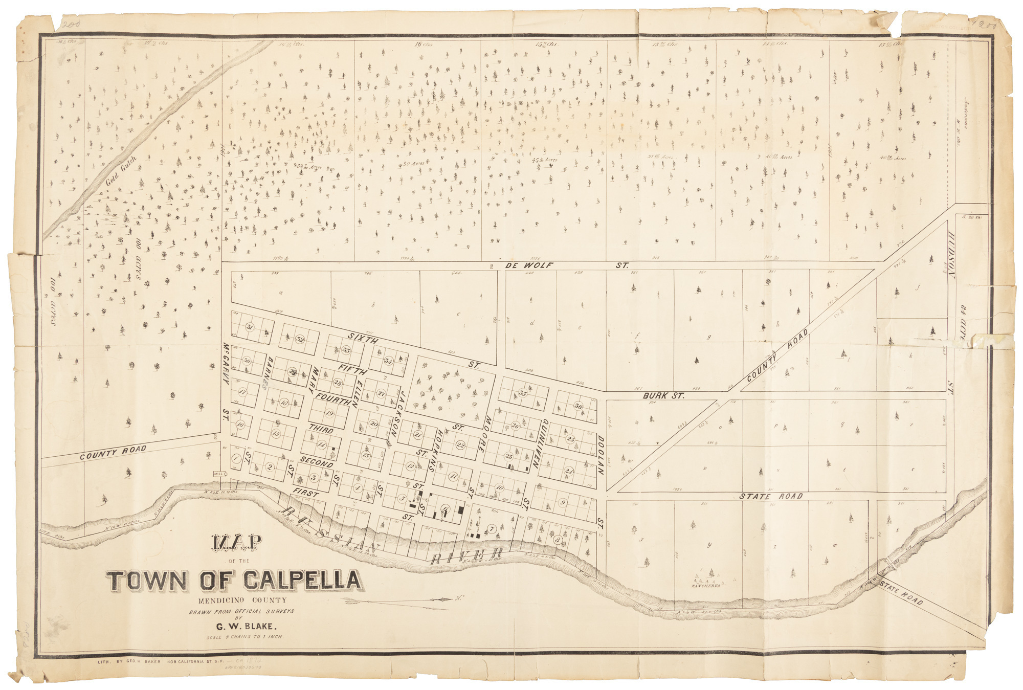 Map of the Town of Calpella, Mendocino County. Drawn from Official ...