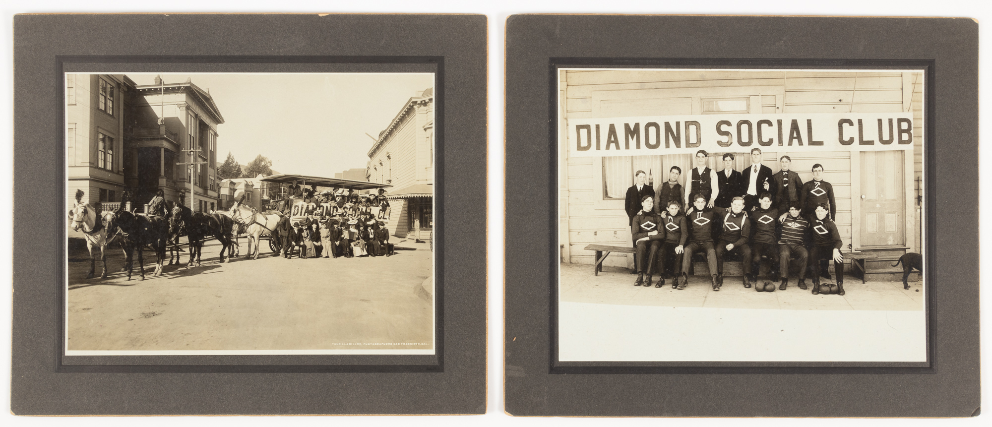 Two original photographs of members of the Diamond Social Club, San ...