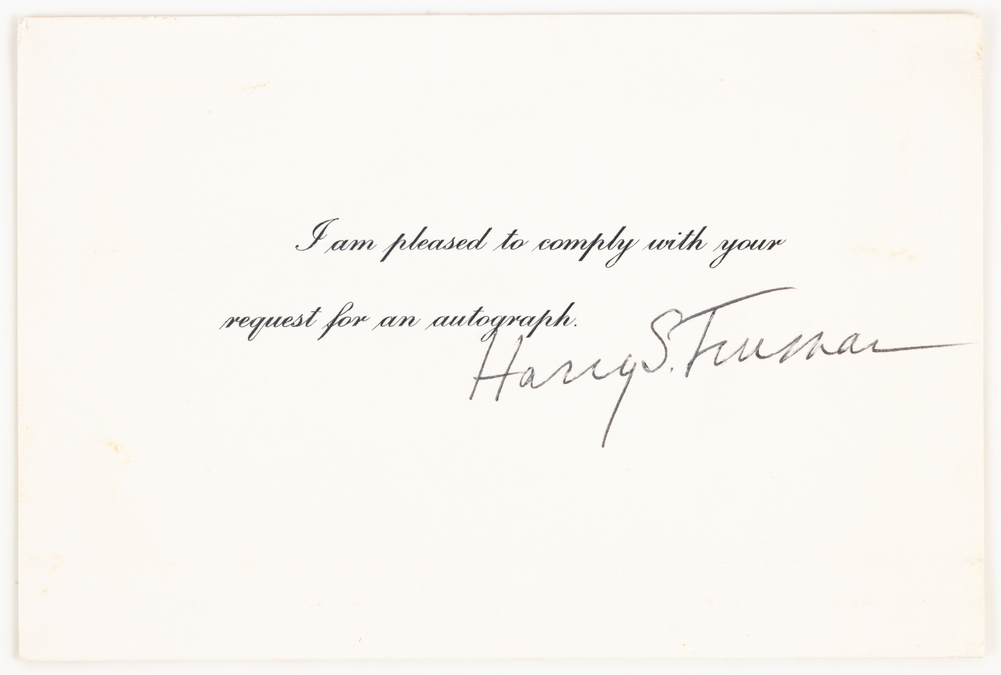 Signed Autograph Request Card