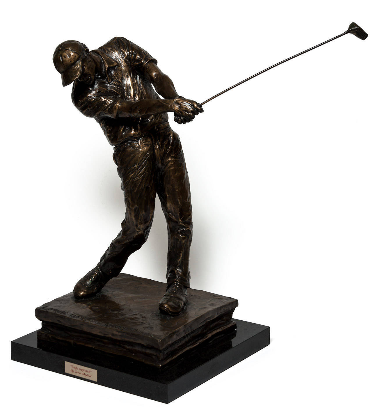 Eagle Approach - bronze sculpture of a golfer