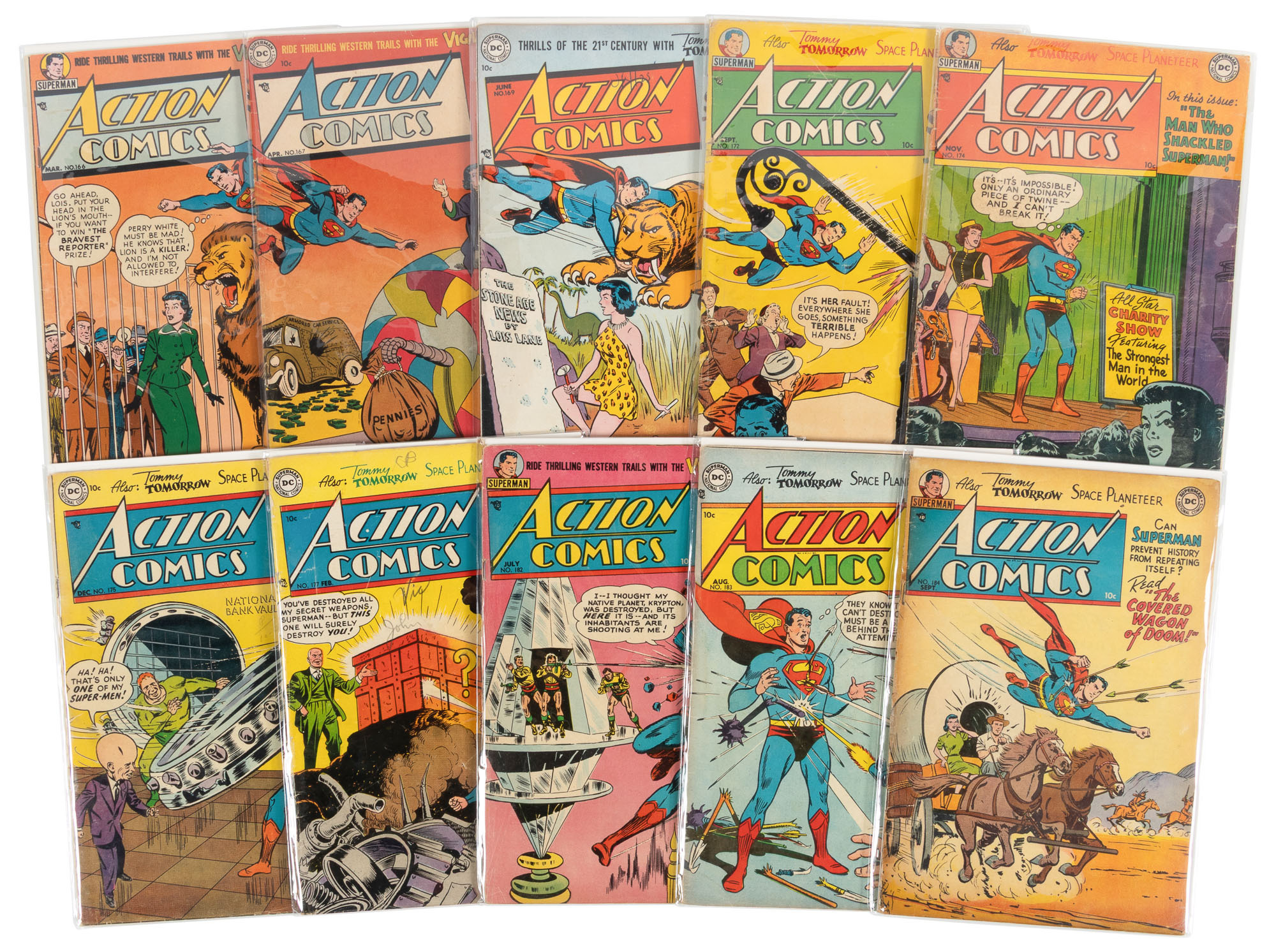 ACTION COMICS Nos. 166, 167, 169, 172, 174, 175, 177, 182, 183, 184 ...