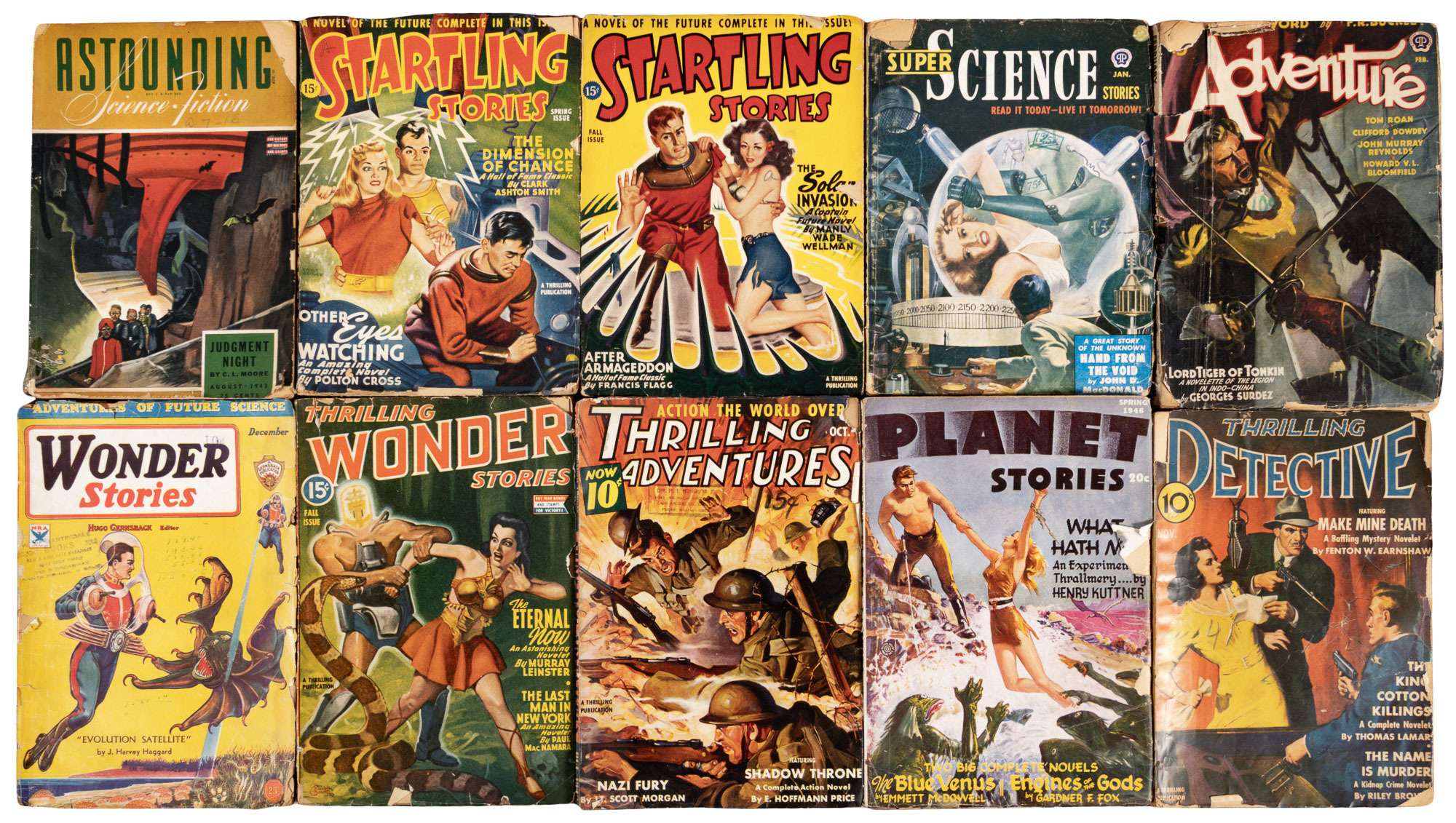 Pulp Science-Fiction and Detective Mystery Genre Magazines