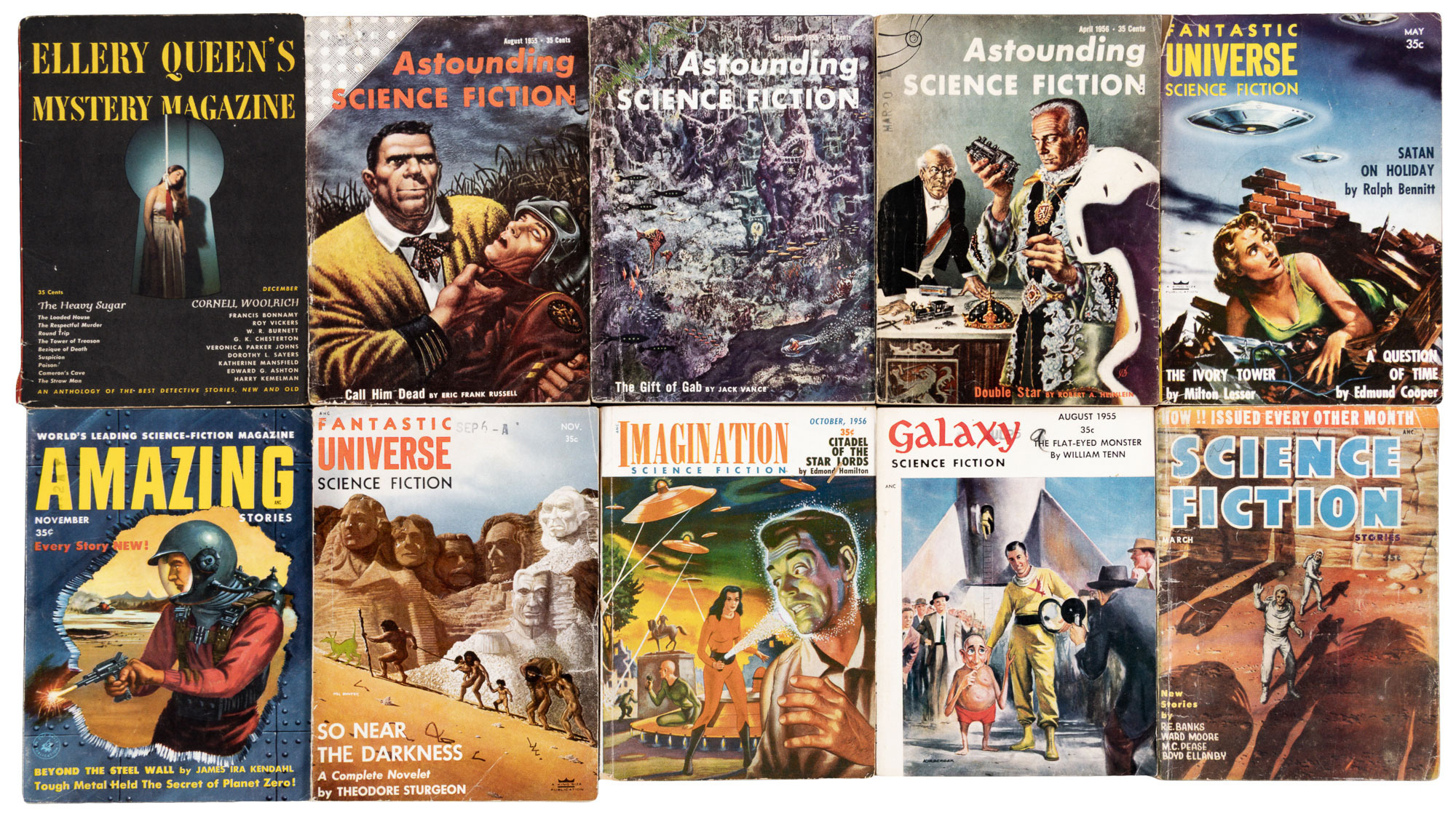 Pulp Science-Fiction and Detective Mystery Genre Magazines