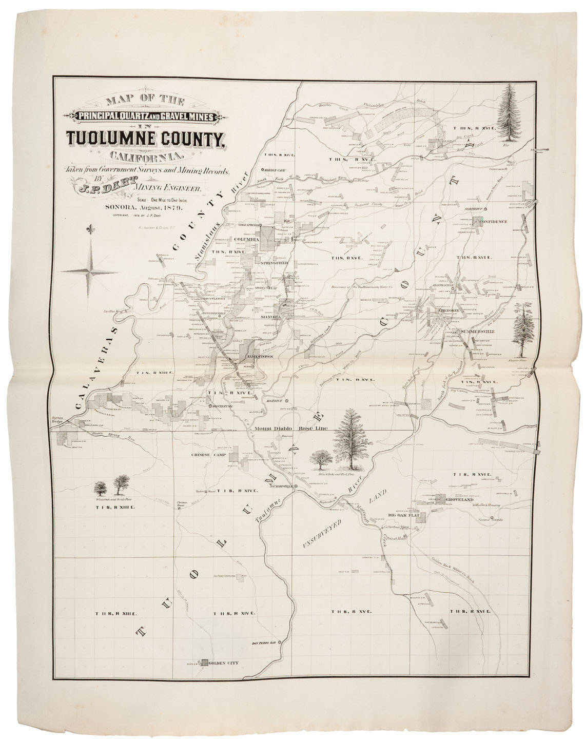 Map of the Principal Quartz and Gravel Mines in Tuolumne County ...