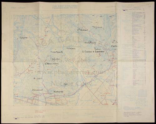 Four World War II maps for the 1943 Battle for the Winter Line