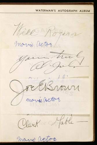 Album of autographs collected by Geary Steffen, aka Willie Ritchie, Jr.