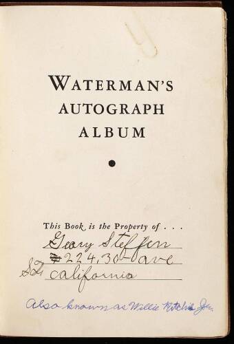 Album of autographs collected by Geary Steffen, aka Willie Ritchie, Jr.