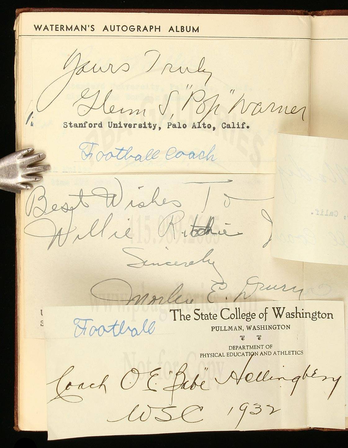 Album of autographs collected by Geary Steffen, aka Willie Ritchie, Jr.