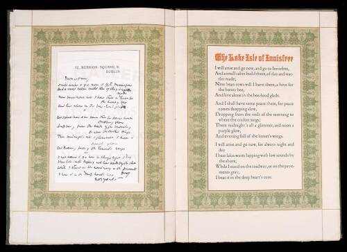 The Lake Isle of Innisfree by William Butler Yeats, with a facsimile of ...