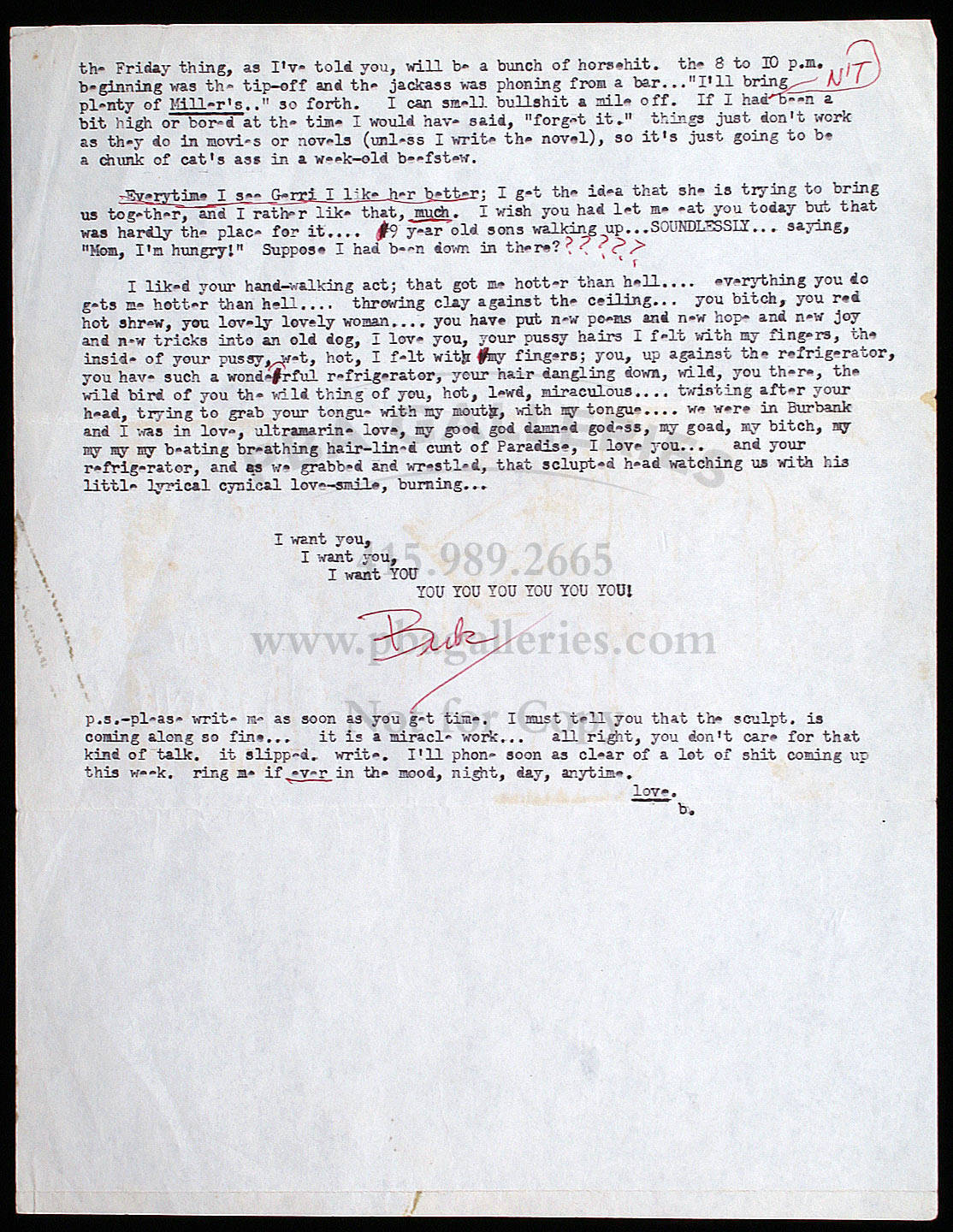 Bukowski’s unpublished love letters to Linda King (all that are known ...