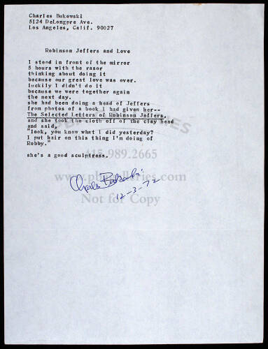 Bukowski’s unpublished love letters to Linda King (all that are known ...